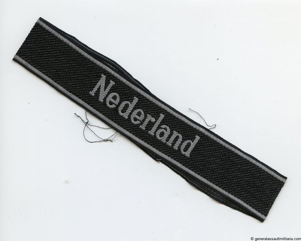 Waffen SS cufftitle 'Nederland' 23th SS division - Generalassaultmilitaria