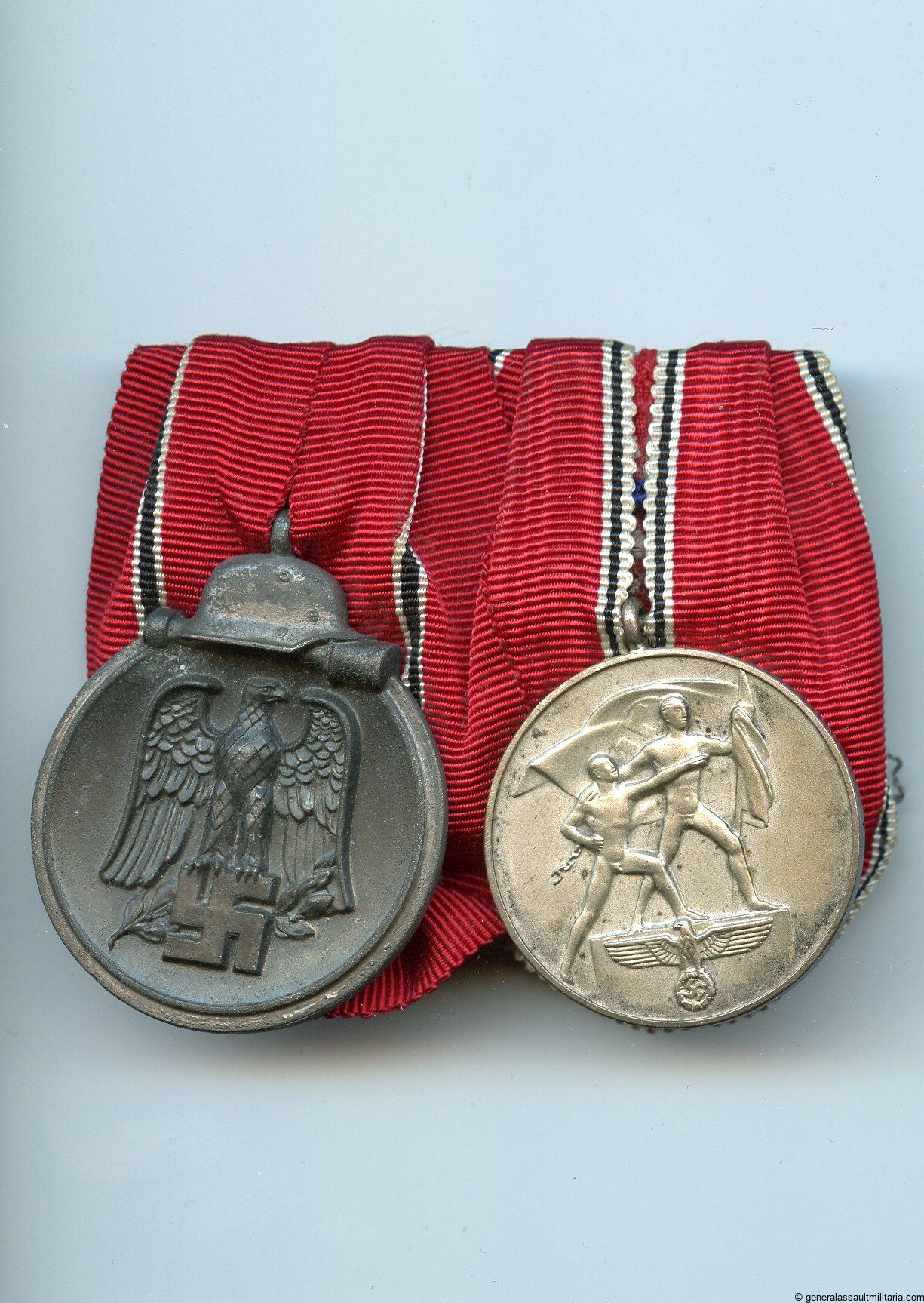 Medal bar with Ost and Austria annexation medal - Generalassaultmilitaria