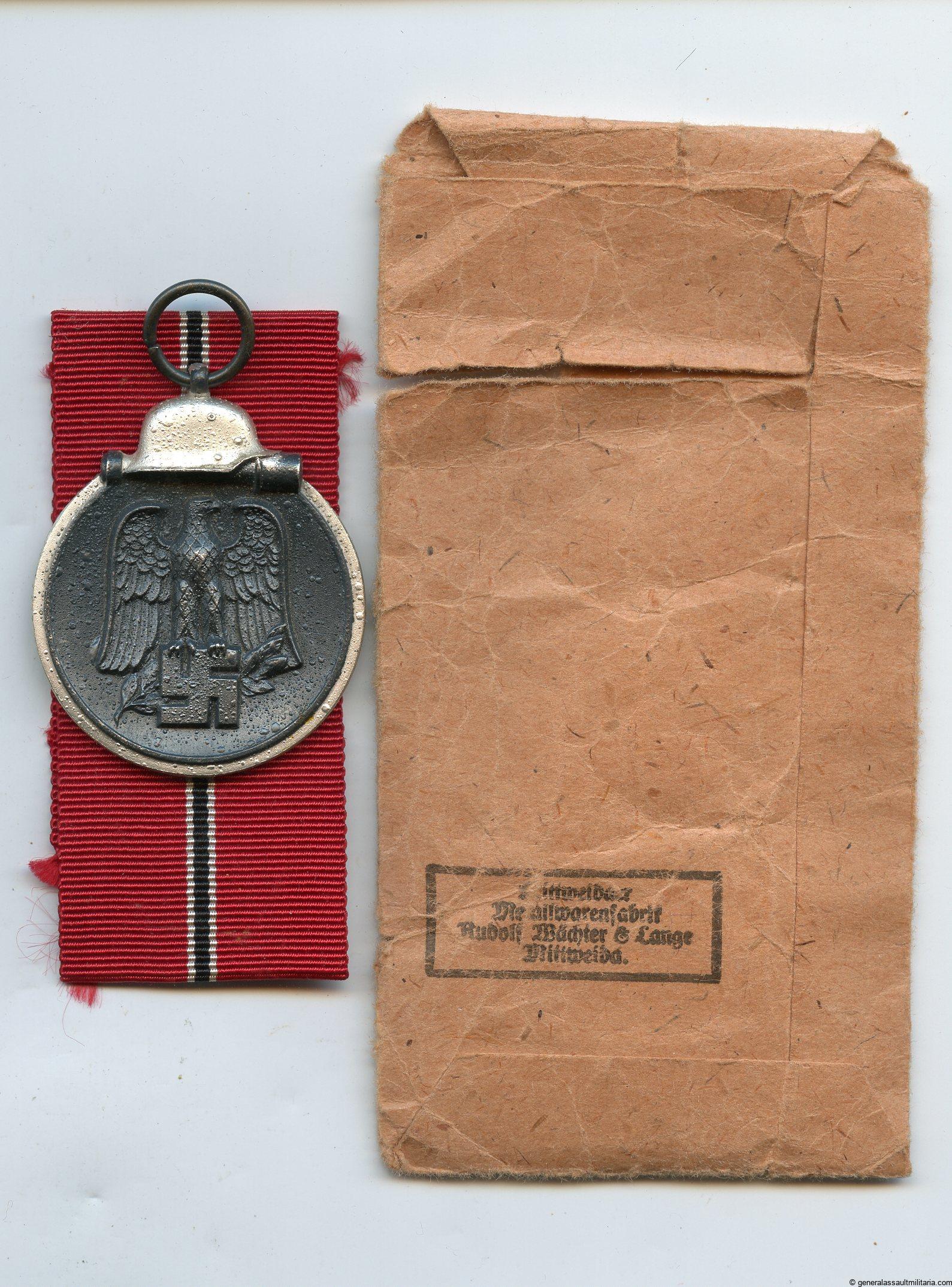 Ost medal + packet - Wächtler & Lange, Mittweida - Generalassaultmilitaria