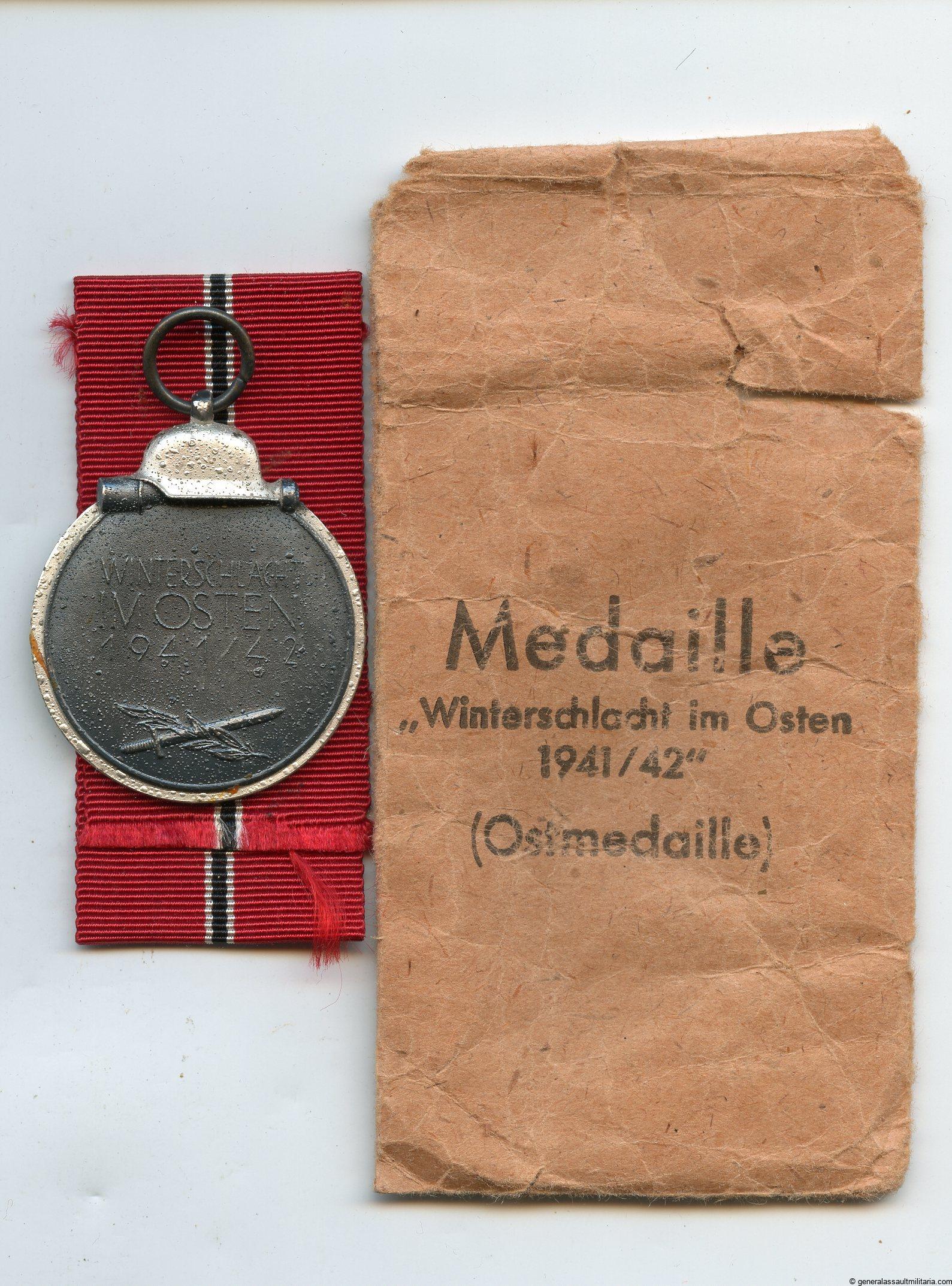 Ost medal + packet - Wächtler & Lange, Mittweida - Generalassaultmilitaria