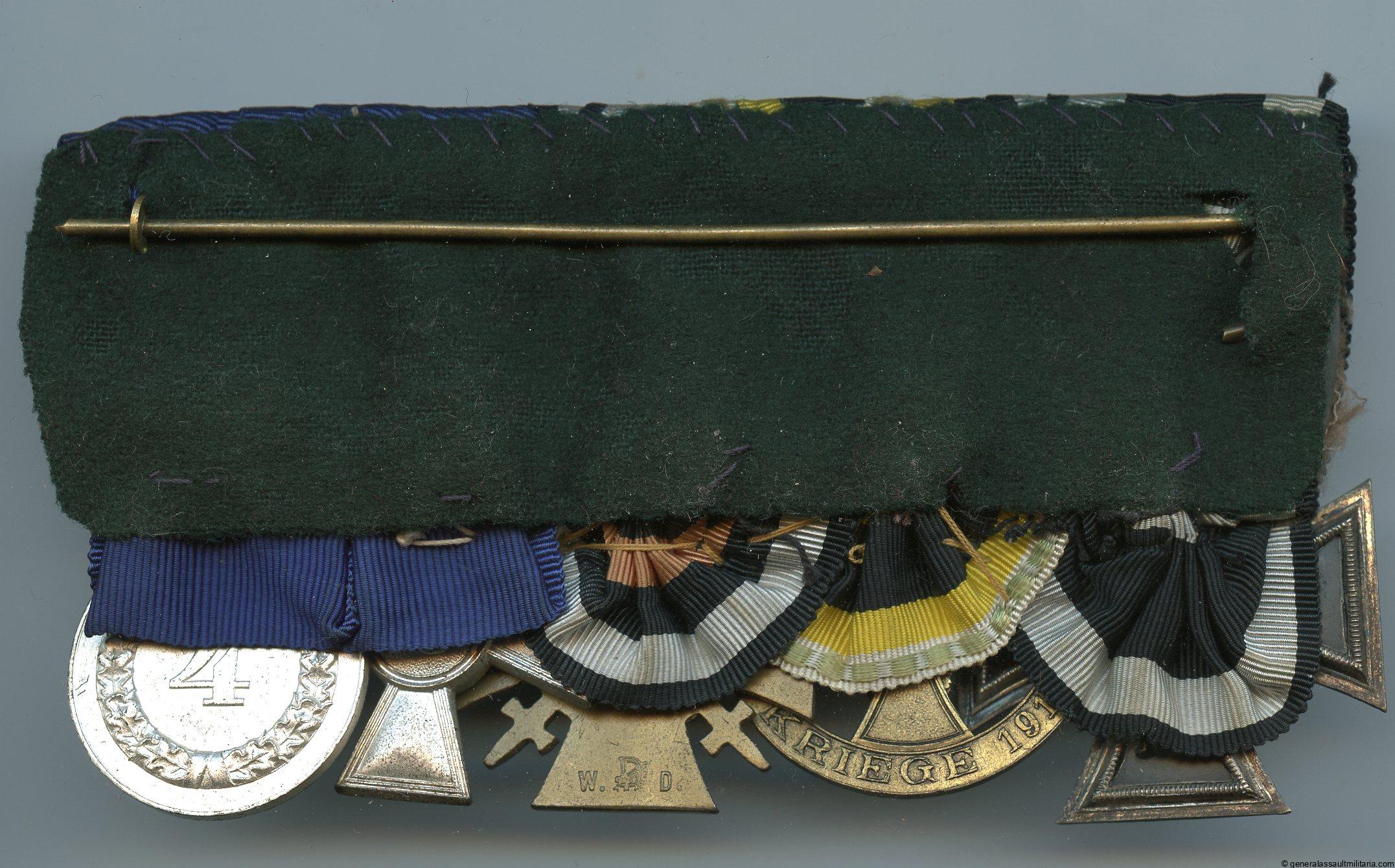 5 piece medal bar with C.E.J. marked 18y service medal ...
