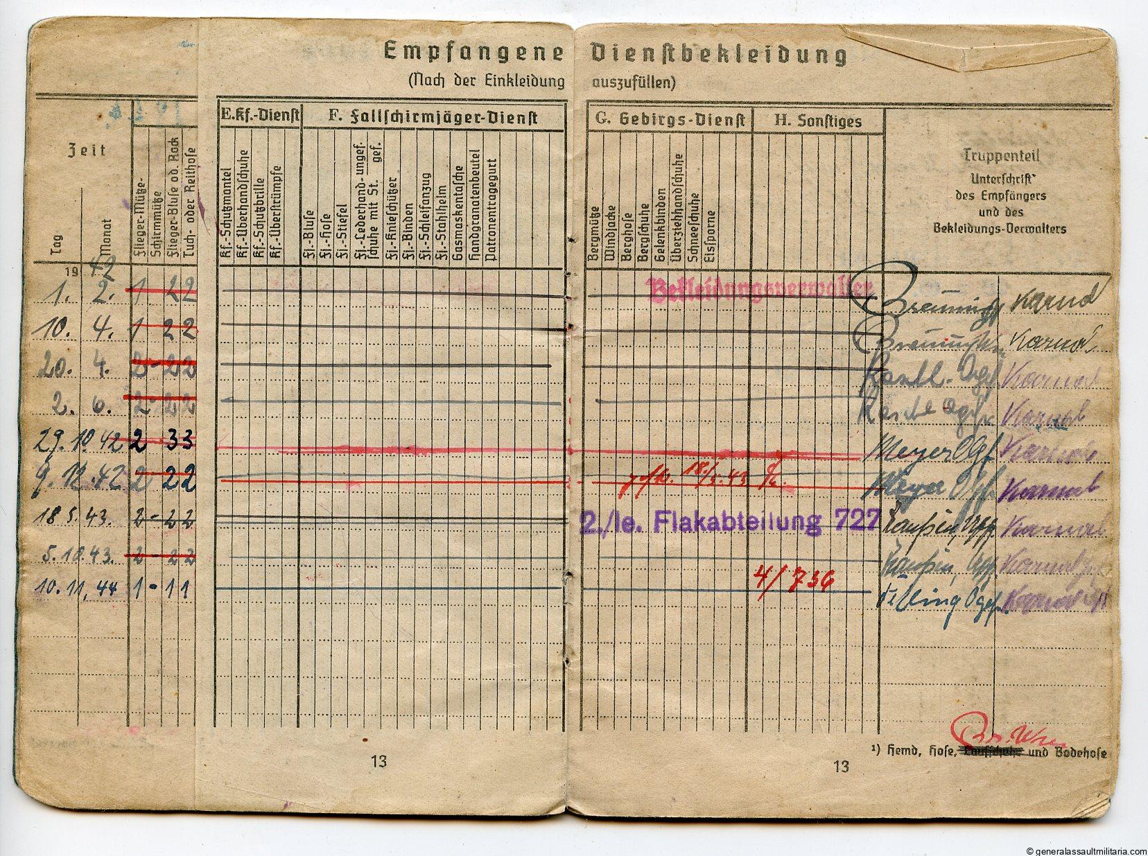 Small soldbuch estate to Leonhart Karnal Flak abt 93 ...