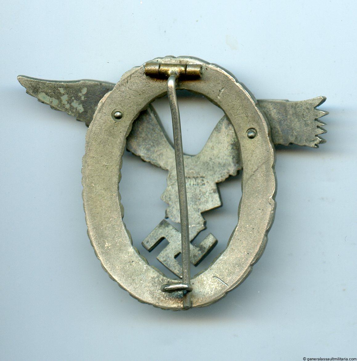 Luftwaffe pilot badge - IMME & Sohn, Berlin - Generalassaultmilitaria