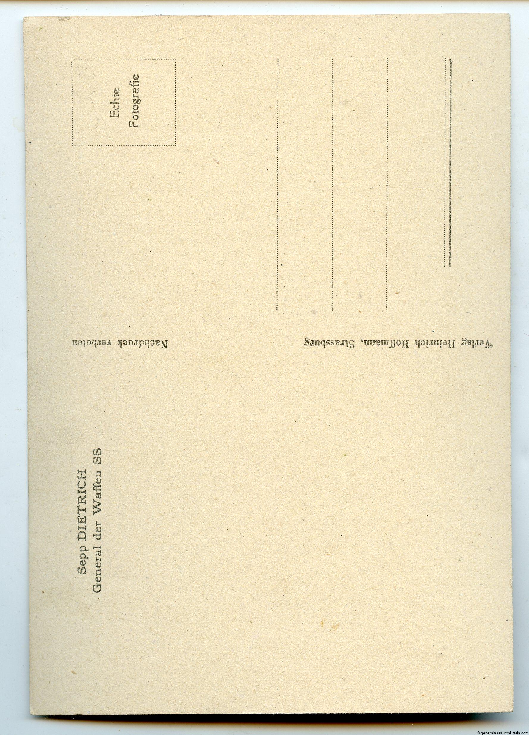 Josef Dietrich postcard - Generalassaultmilitaria